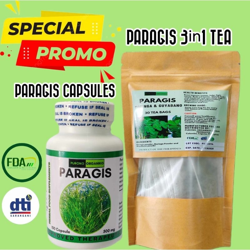 PACKAGE BUNDLE PARAGIS CAPSULES and PARAGIS 3in1 TEA | Shopee Philippines