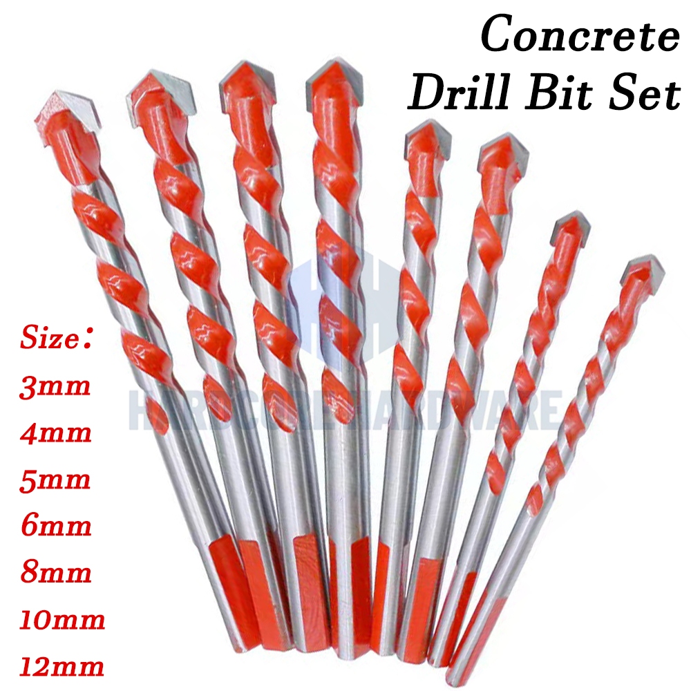 HH 1PC Alloy Triangle Overlord Concrete Drill Bit Set Tile Cement Wall ...