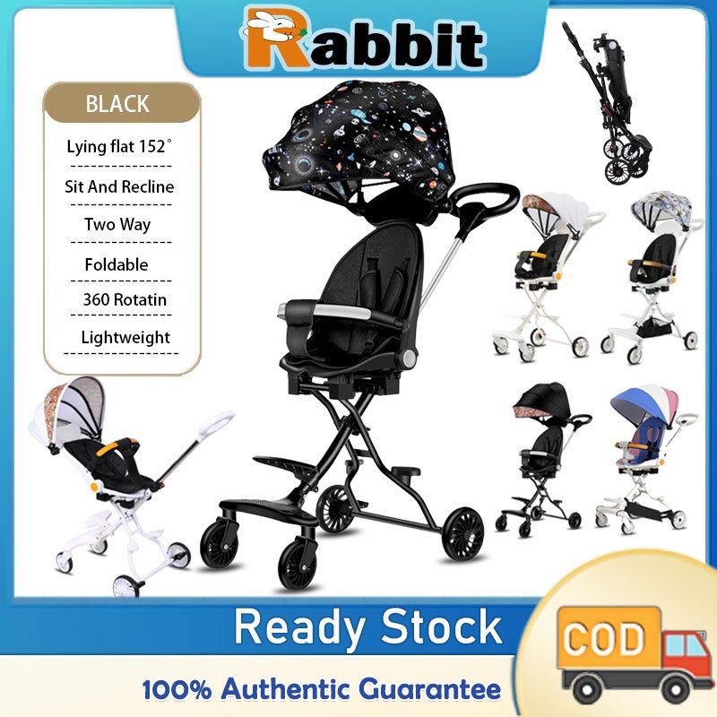 Rabbit Baby Stroller Foldable Two-Way Portable Light Weight Can Sit And ...