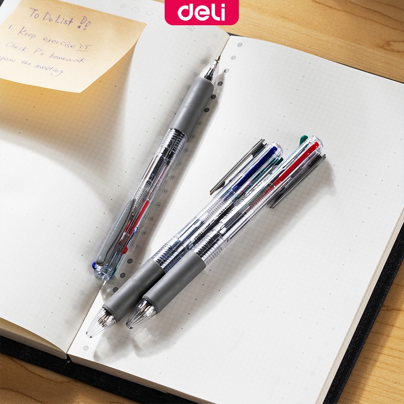 Deli 0.7mm Four-color Ballpoint Pen Mixed EQ182 | Shopee Philippines