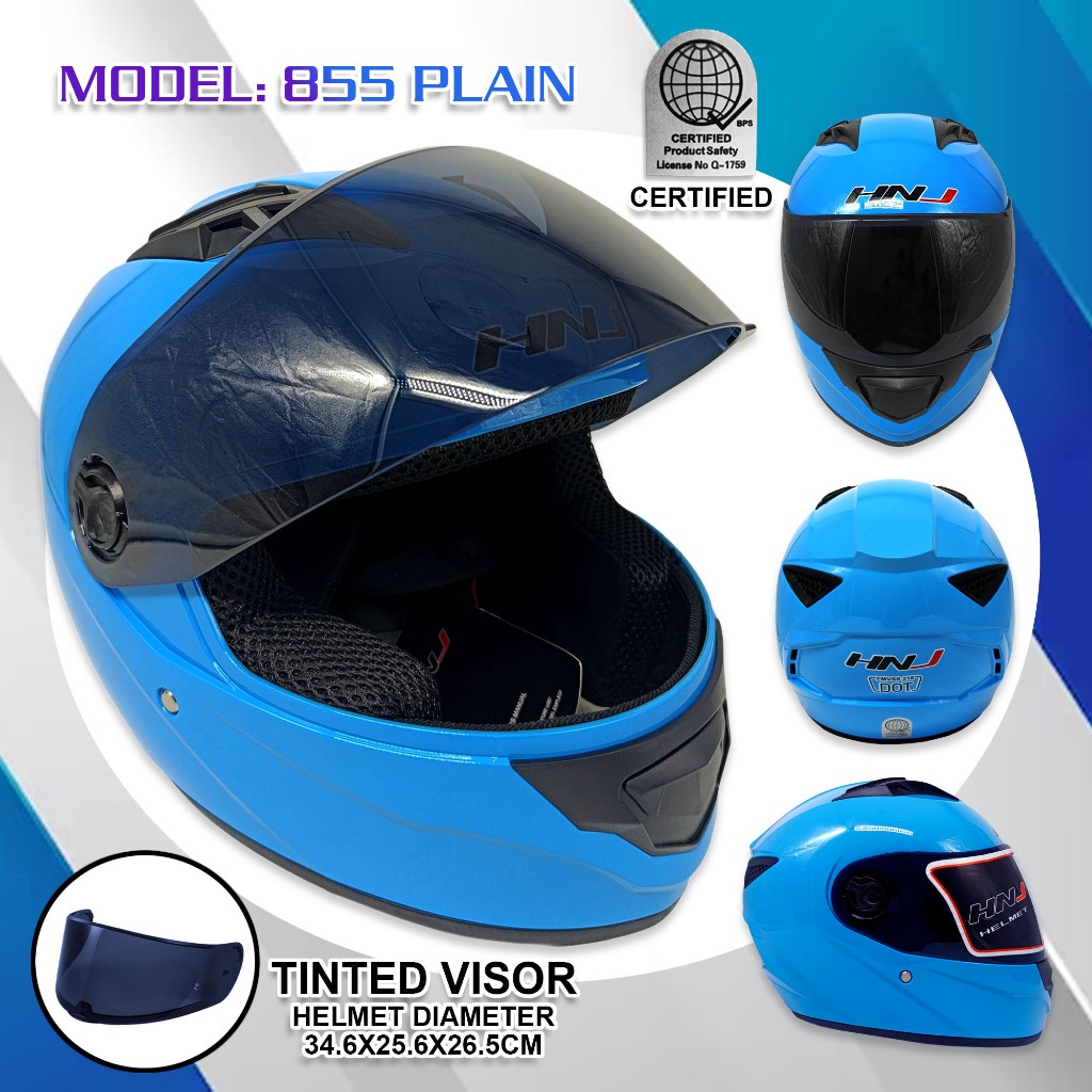 HNJ Riding Motorcycle full face Tinted Visor Helmet Safety Riding ...