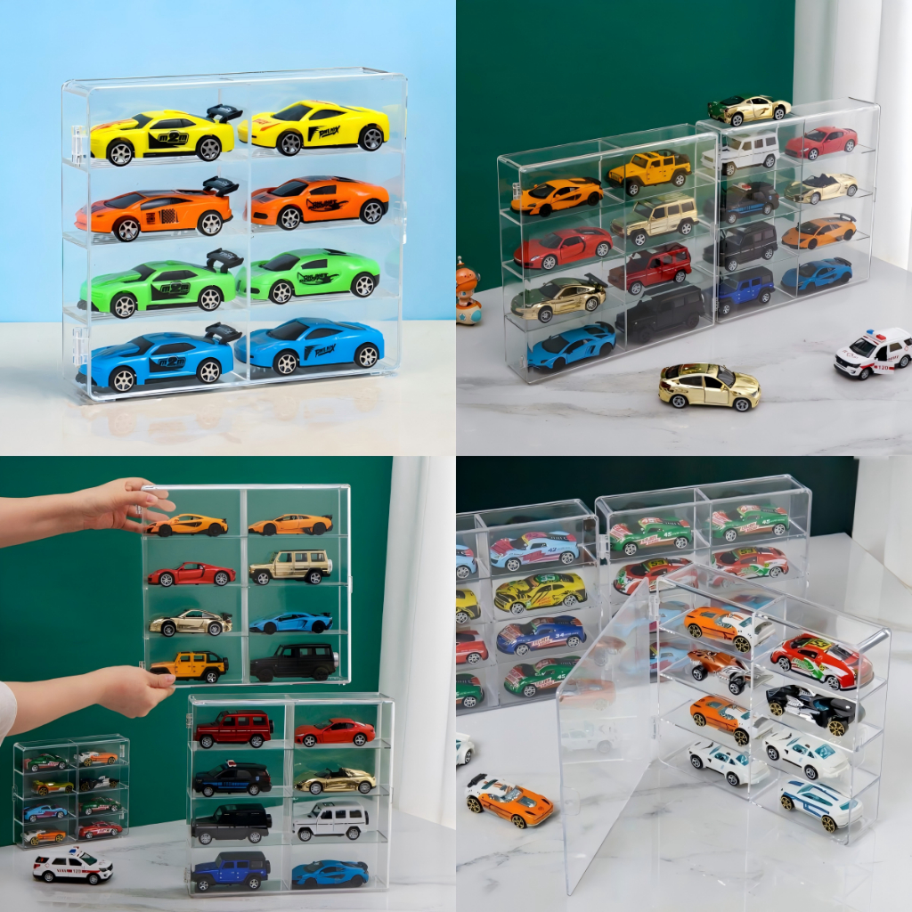 8-Slot Acrylic Display Case for Hot Wheels Tomica 1:64 Diecast Car ...