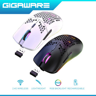 Gigaware XYH80 2.4G Wireless RGB Mouse Honeycomb Shell Ultralight ...