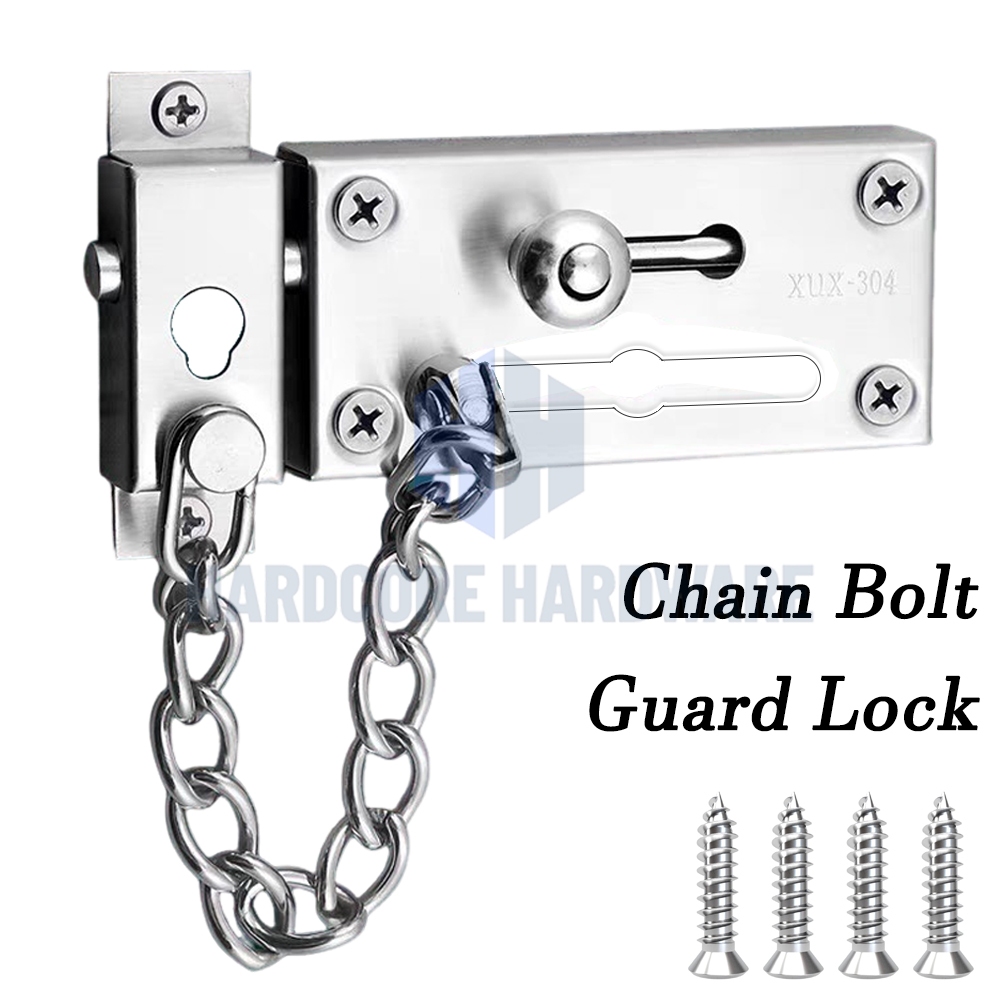 HH Universal Stainless Steel Door Chain Guard Bolt Lock Home Window ...