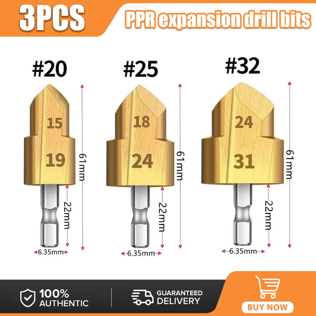 PPR Lifting Stepped Drill Bit Hexagon Shank Water Pipe Connection Tool ...