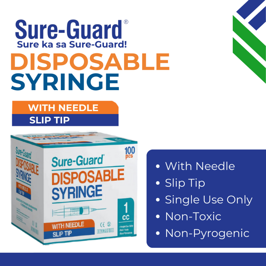 Sure-Guard Disposable Syringe with Needle Slip Tip 1cc | Shopee Philippines