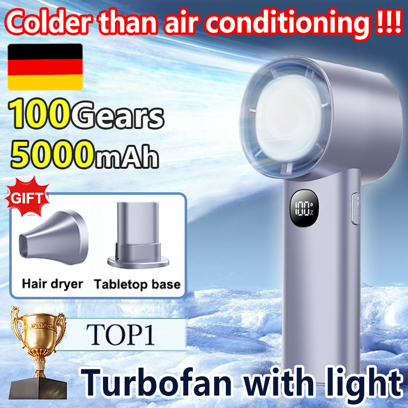 100Gear Turbofan Portable MiniFan Rechargable Digital Display 5000mAh ...