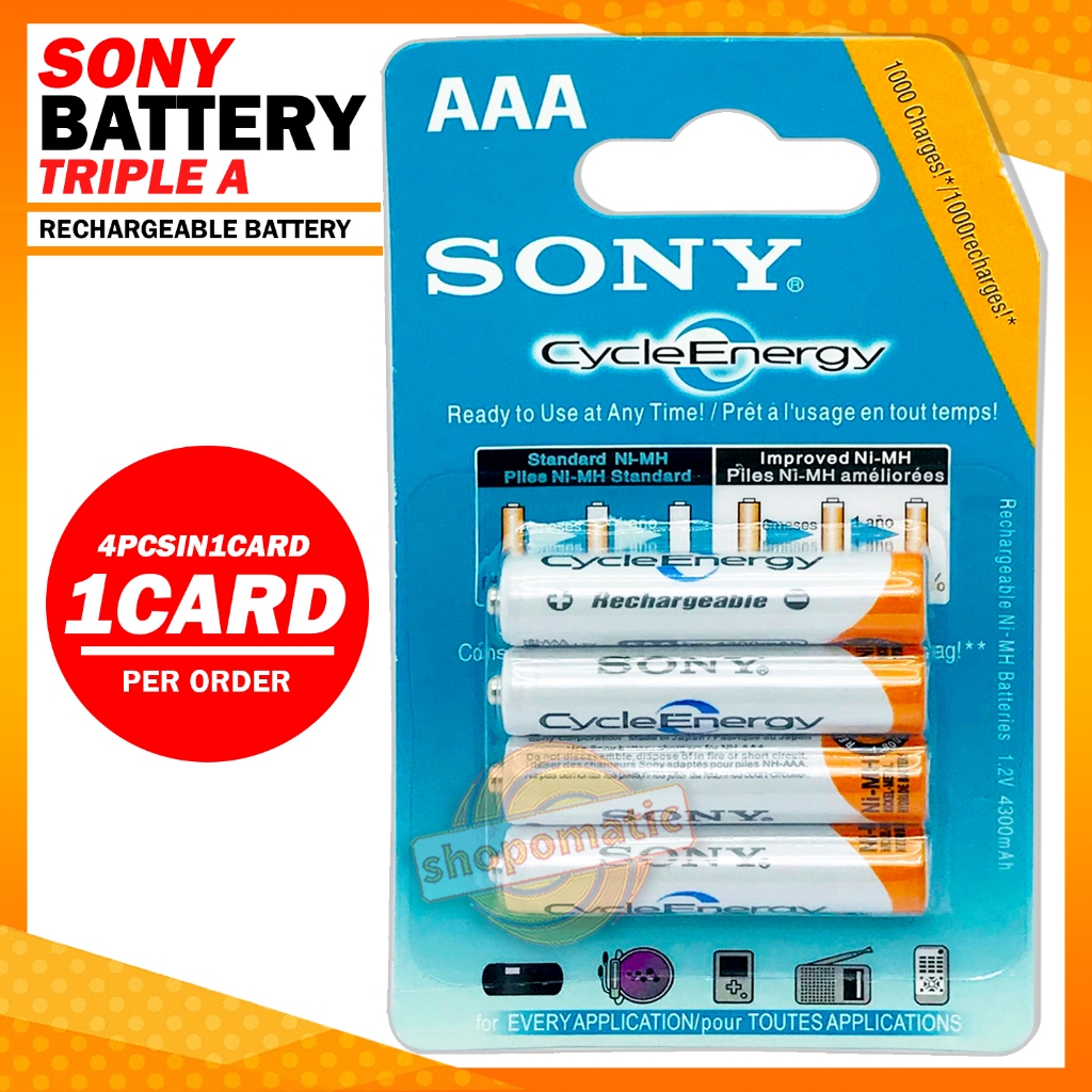 SONY AAA/AA Rechargeable Battery (4PCS IN 1CARD) | Shopee Philippines
