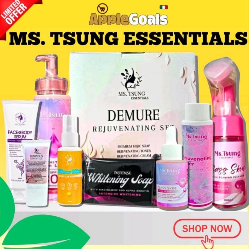 Ms Tsung Essentials Rejuvenating Set Foam Cleanser Toner Soap Serum Sunscreen Exfoliate ...