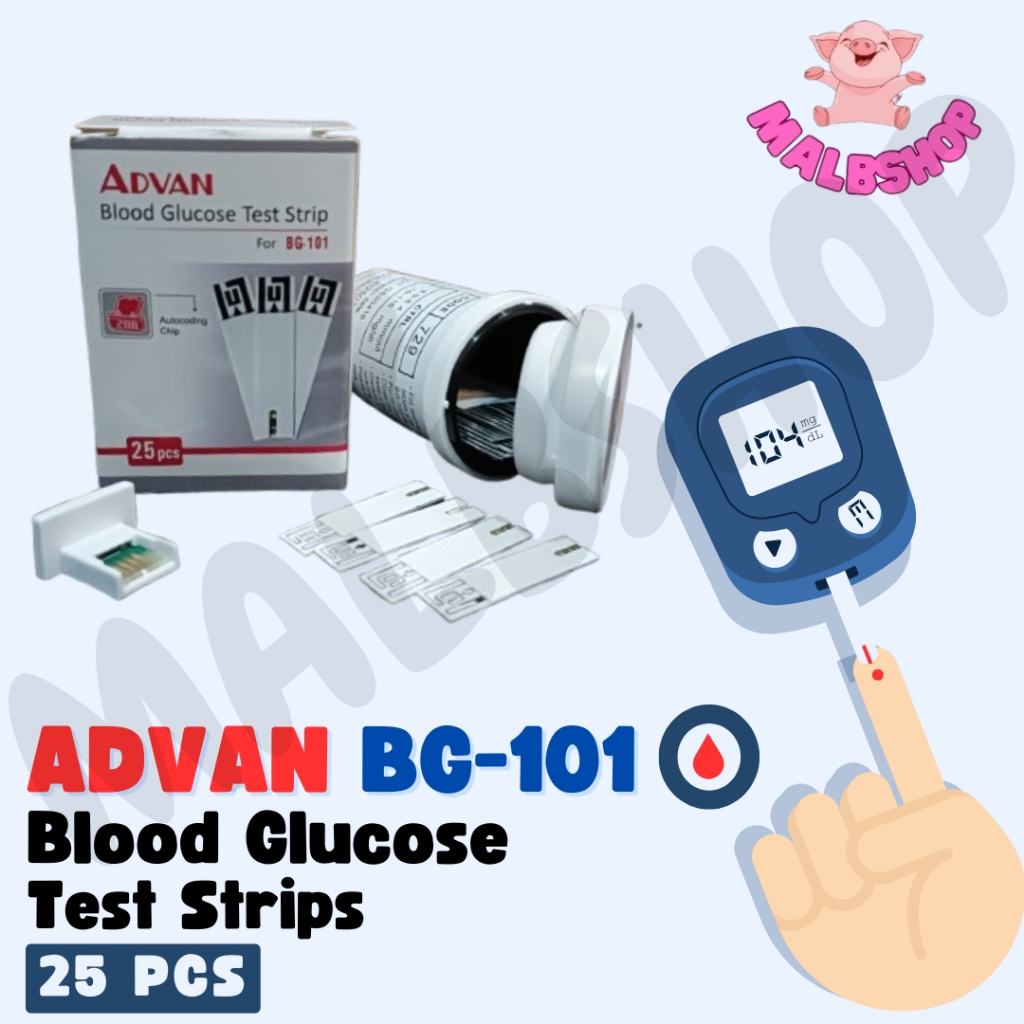 Advan Glucose Strips 25pcs BG-101 and BG-102 with Chip Code | Shopee ...