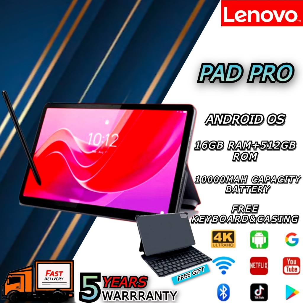 PAD PRO Tablet 16GB RAM+512GB ROM Gaming Android Tablet With Sim Slot ...