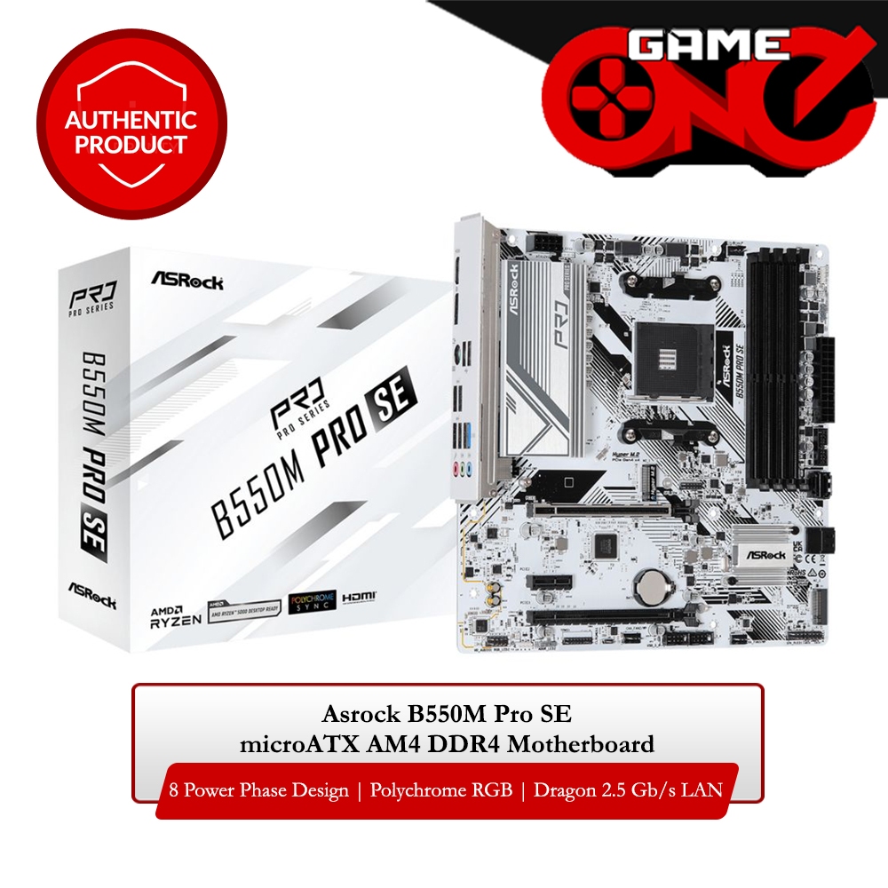 Asrock B550M Pro SE microATX AM4 DDR4 Motherboard | Shopee Philippines