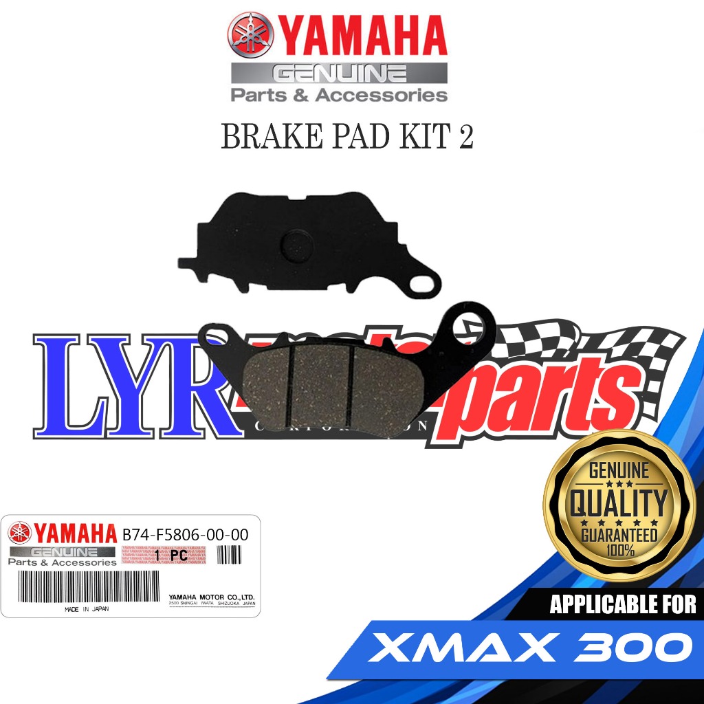 YAMAHA GENUINE BRAKE PAD REAR SET FOR XMAX 300 ( B74-F5806-00-00 ...