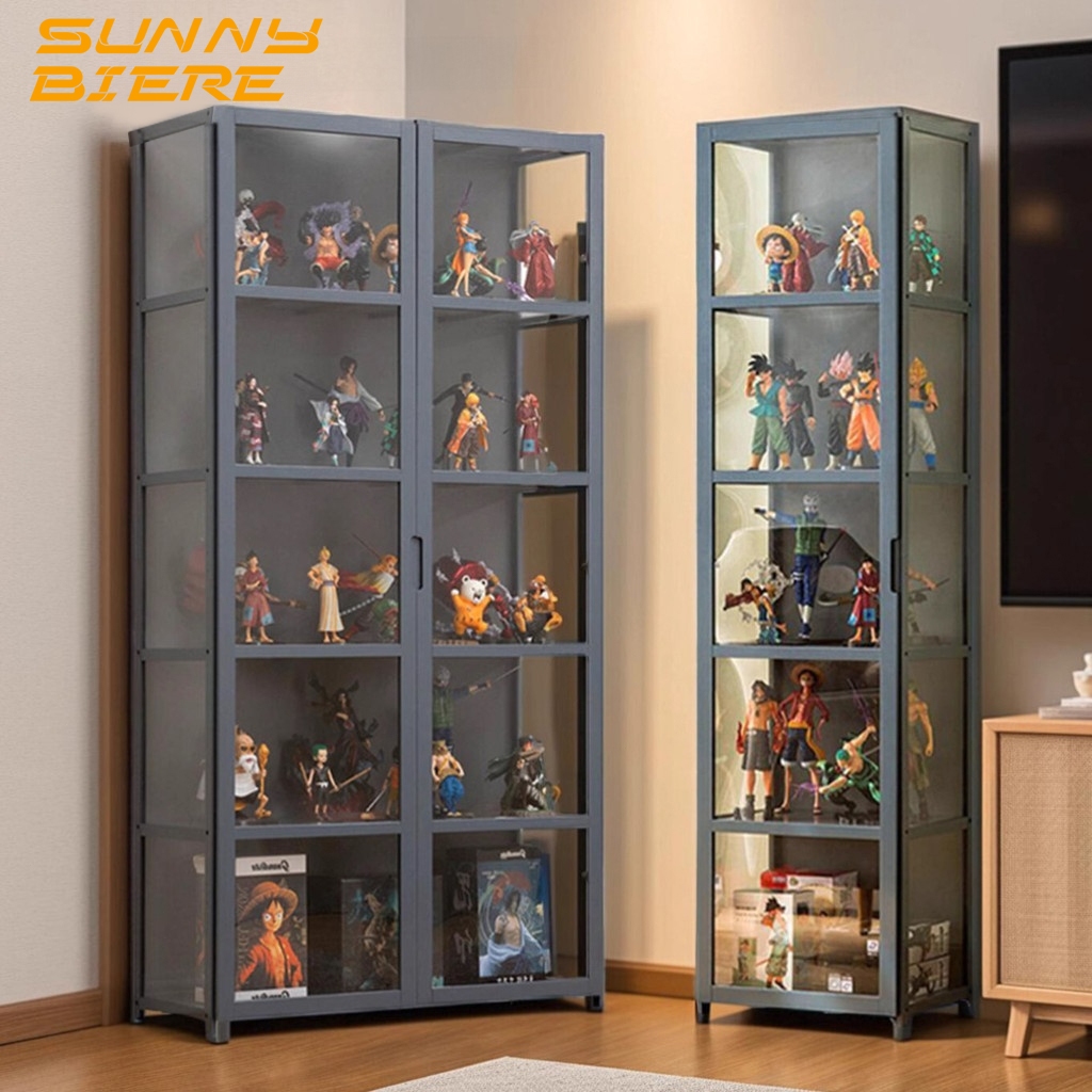 SUNNY BIERE Display Cabinet Bamboo Acrylic Grey Wooden Cupboards Wood ...