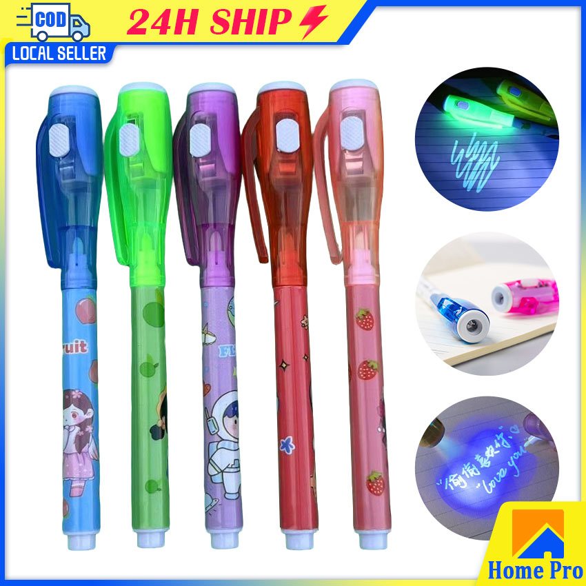 Magic Invisible Marker Led UV Lamp Ballpoint Pen Kids Drawing Learning ...