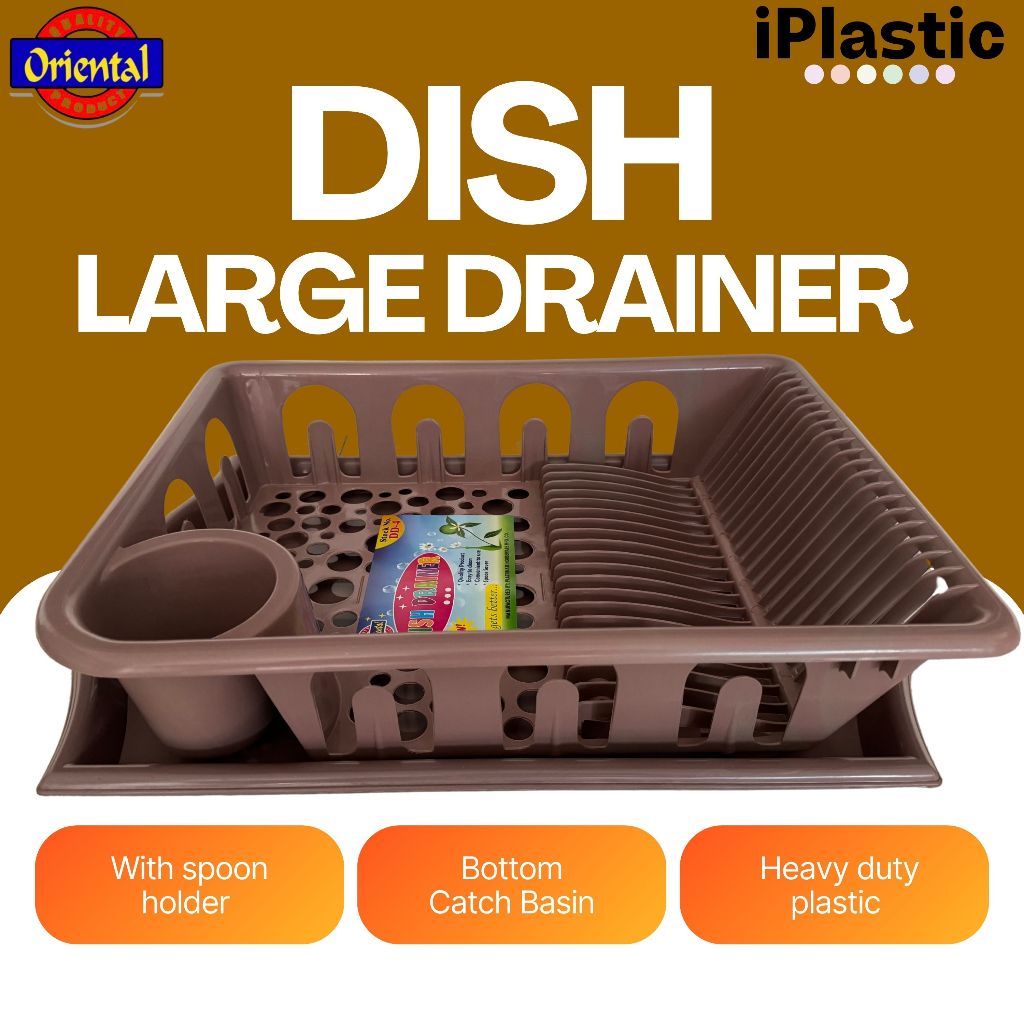 iPlastic. Extra Large Dish drainer plastic large capacity with untensil ...