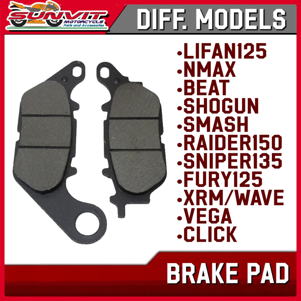 MOTORCYCLE BRAKE PAD LIFAN125 RAIDER150 SNIPER WAVE SHOGUN XRM TRINITY ...