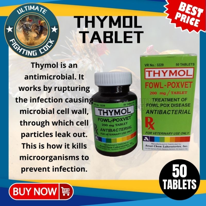 THYMOL 50 TABLETS (SOLD PER BOTTOLE) | Shopee Philippines