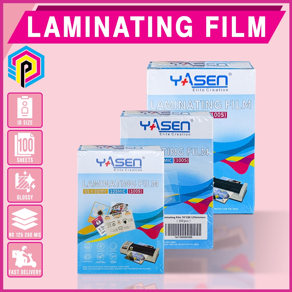 Yasen ID Size Laminating Film 80 Microns | 125 Microns | 250 Microns (100 Sheets) | Shopee ...