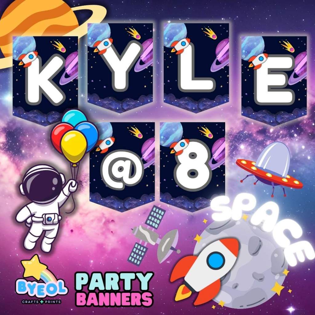 byeolprints BIRTHDAY PARTY BANNER outer space THEMED w/ string | Shopee ...