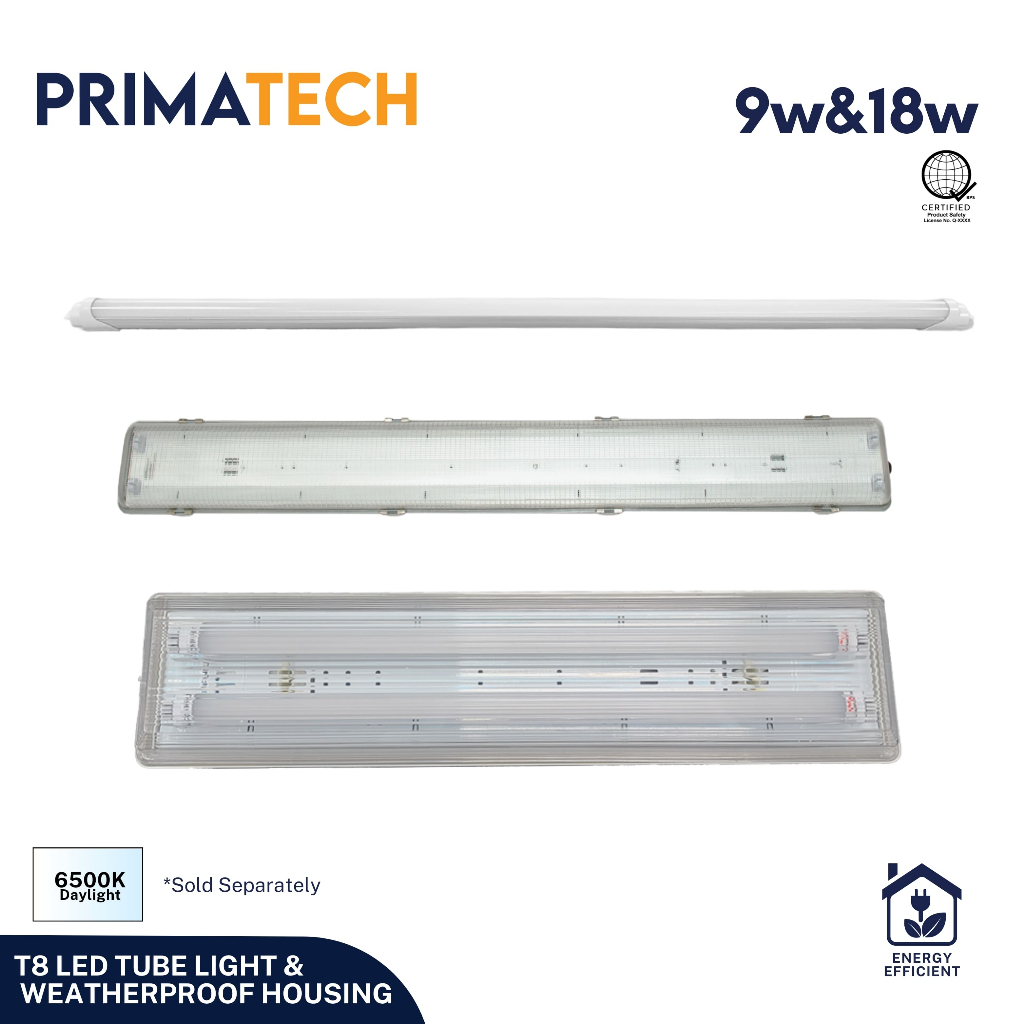 Primatech LED T8 Tube Light and Weatherproof Housing Single and Double ...