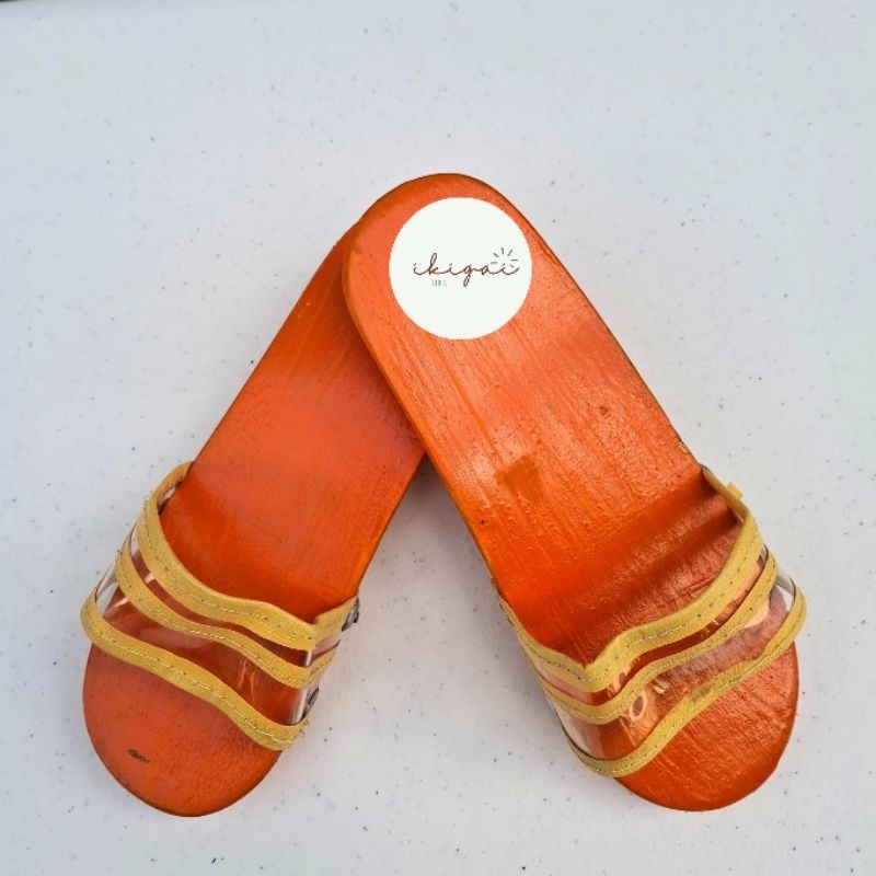 BAKYA FOR KIDS ORANGE/ WOODEN SLIPPERS FOR KIDS | Shopee Philippines