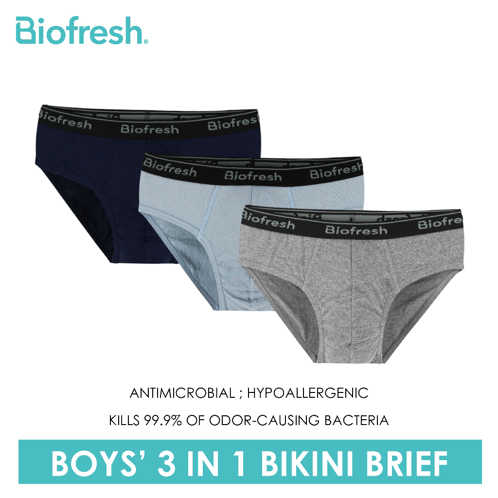 Biofresh Boys' Antimicrobial Cotton Bikini Brief 3 pieces in a pack ...