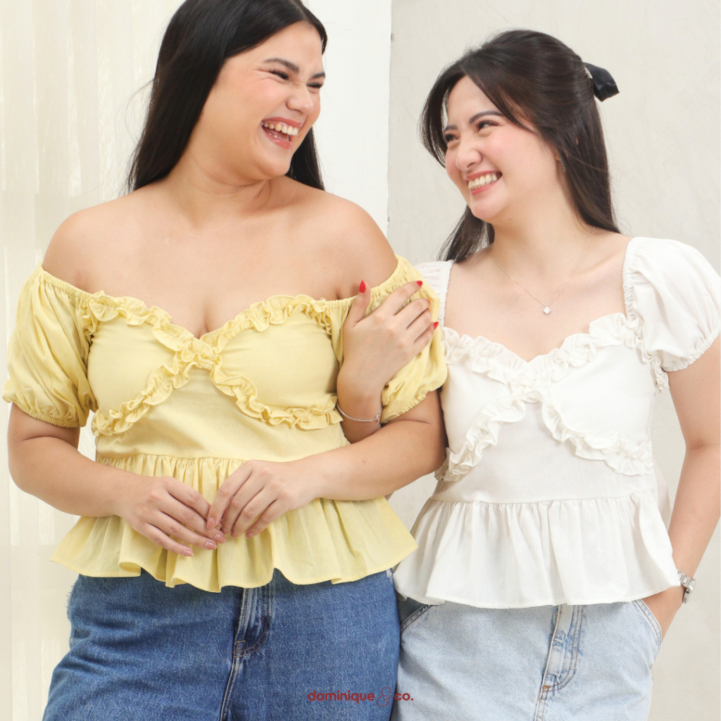 Caroline Ruffle Top | Dominique & Co. | Shopee Philippines