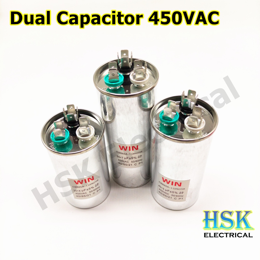 Dual Capacitor 450VAC CBB65A-1 50/60HZ 3 Terminal | Shopee Philippines