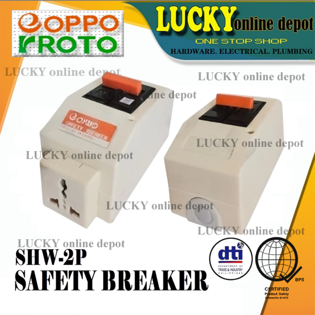 EOPPO/ROTO SHW-2P SAFETY BREAKER W/ SOCKET(aircon) 15A/20A/30A/40A/60A ...