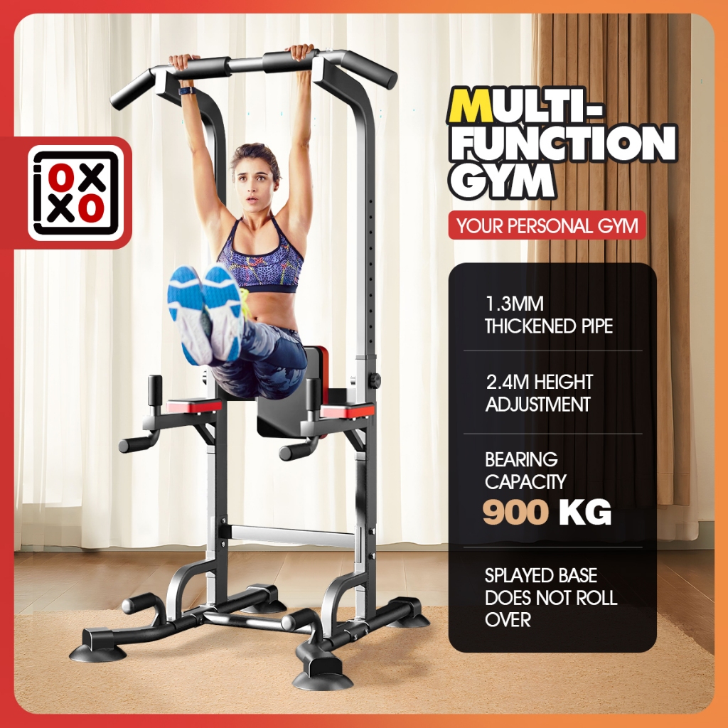 Gym Workout Exercise Stand Equipment Single Parallel Bars Power Tower ...