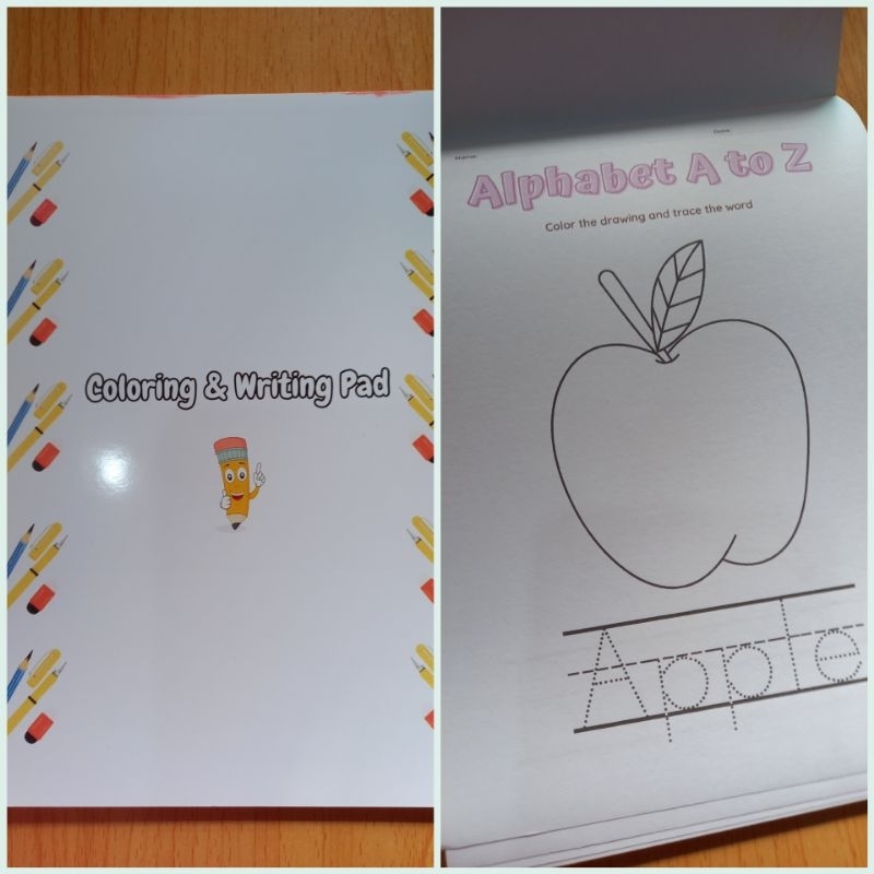 2 books alphabet coloring and writing pad not cursive and cursive ...