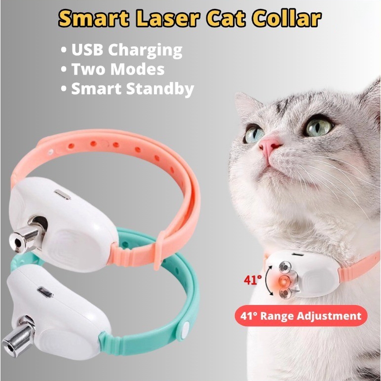 Cat Toys Smart Laser Cat Collar USB Rechargeable Dog Collar Cat Laser ...