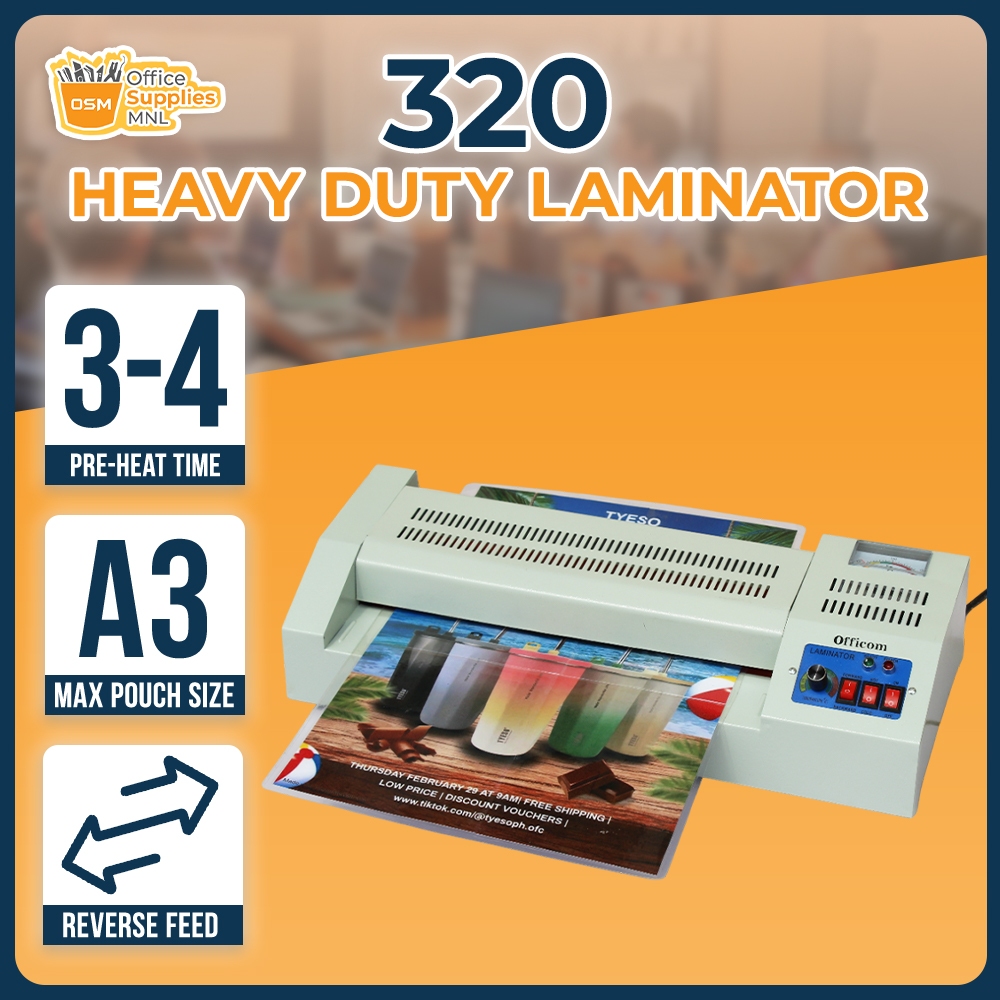 Laminator 320 A3 Size Hot and Cold Heavy Duty Laminating Machine OFFICOM BRAND | Shopee Philippines