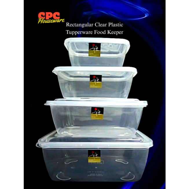 Rectangular Clear Plastic Tupperware Food Keeper/ Transparent Plastic ...