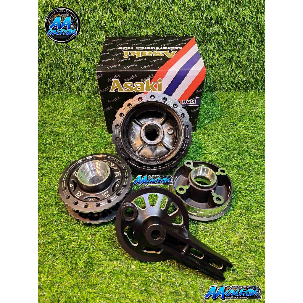 ASAKI LIGHTEN HUB SET ( BLACK GEARTYPE ) RAIDER 150/RS 150/WAVE 125 ...