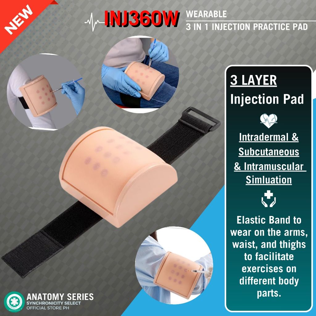 INJ360W Wearable 3-in-1 Injection Practice Pad | Realistic Training Pad ...