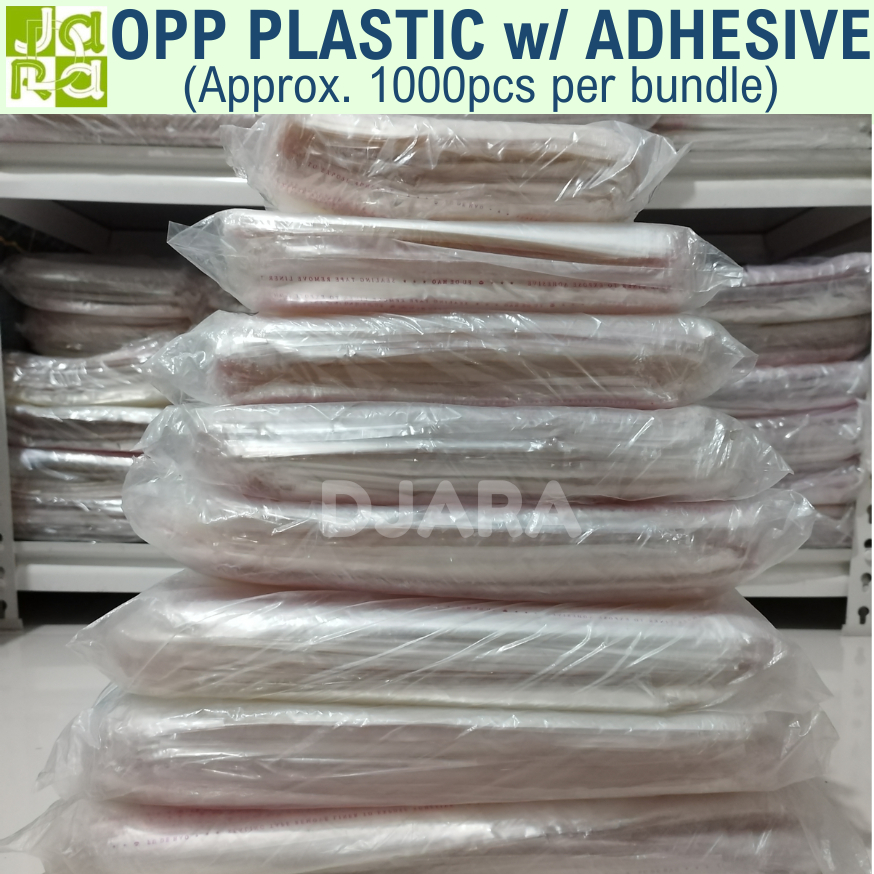 1000pcs OPP Plastic with Adhesive for Clothes & Garments Packaging ...