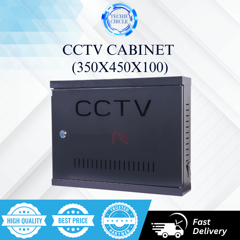 Techie Circle METAL BOX 350*450*100MM Black Data Cabinet 2U | CCTV ...