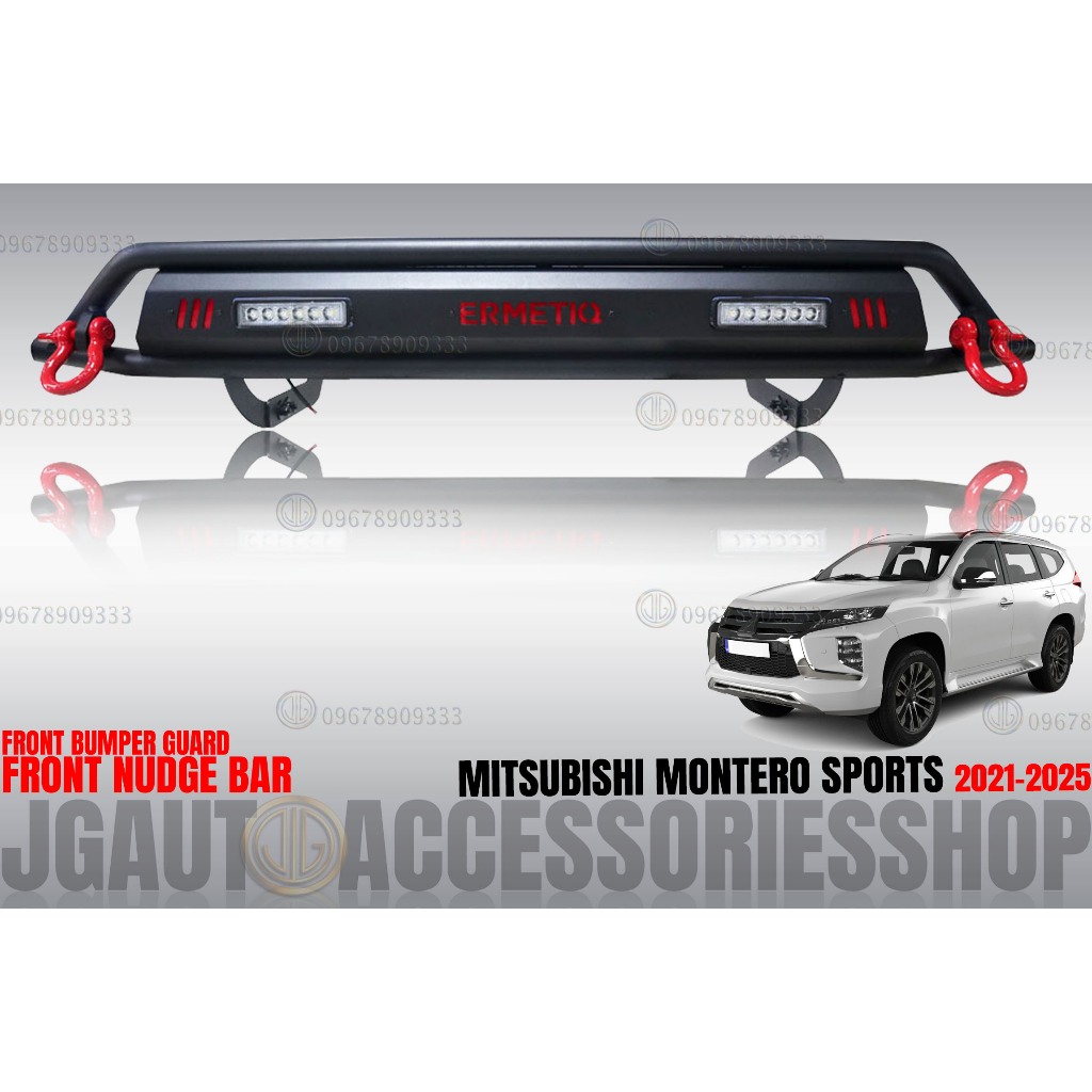 MITSUBISHI MONTERO 2016 TO 2025 FRONT BUMPER GUARD / STEEL NUDGE BAR ...