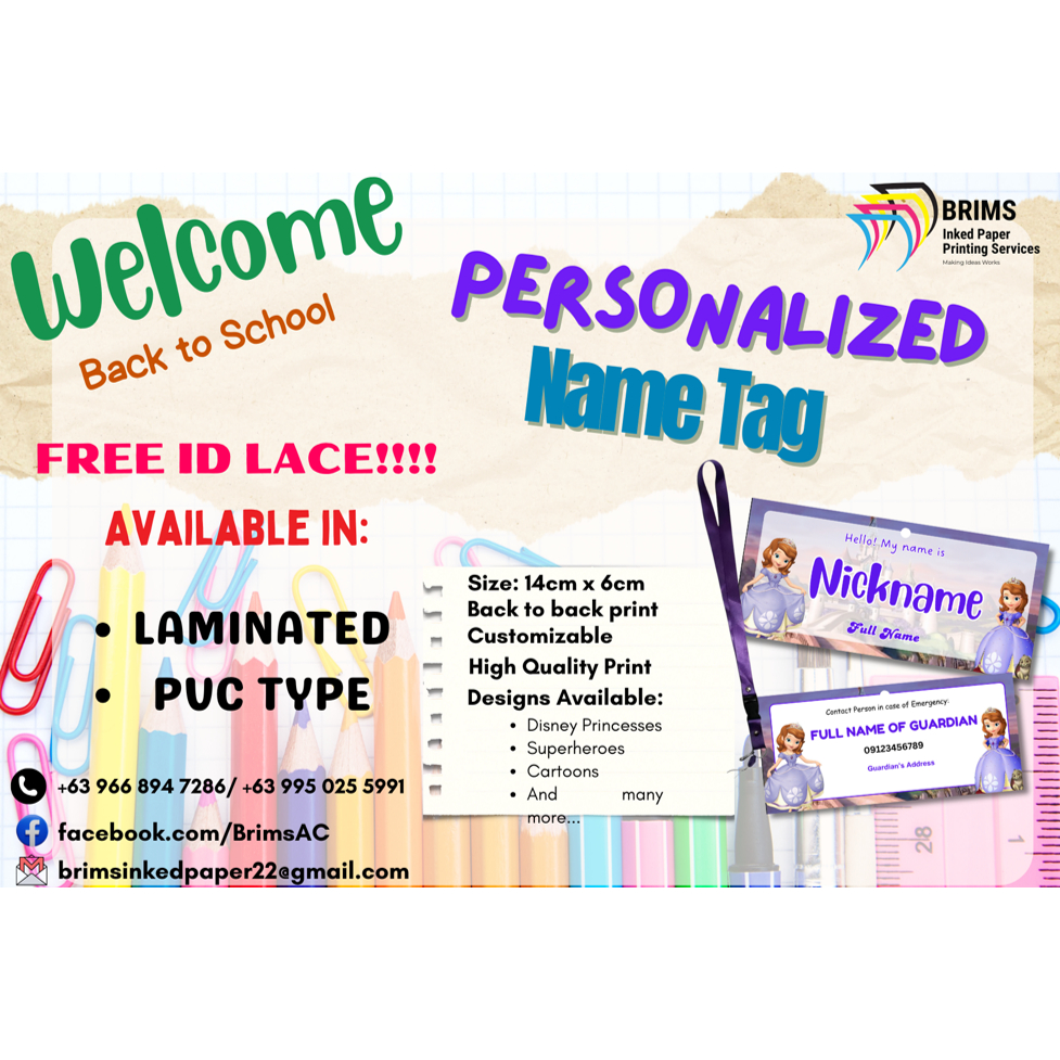 Personalized PVC/Laminated Name Tag | Shopee Philippines