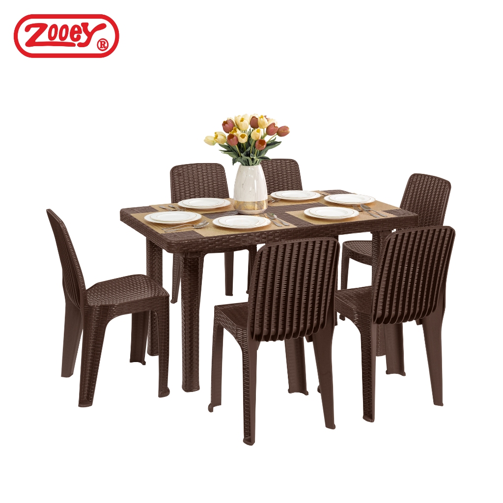 Zooey Palmera Rattan Table 6-Seater (Table Only) Stock No. 748 | Shopee ...