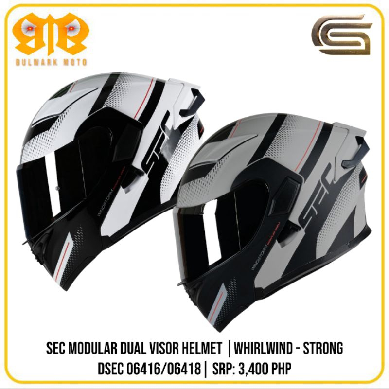 SEC Whirlwind - Strong Modular Dual Visor Helmet (with Free Gift ...