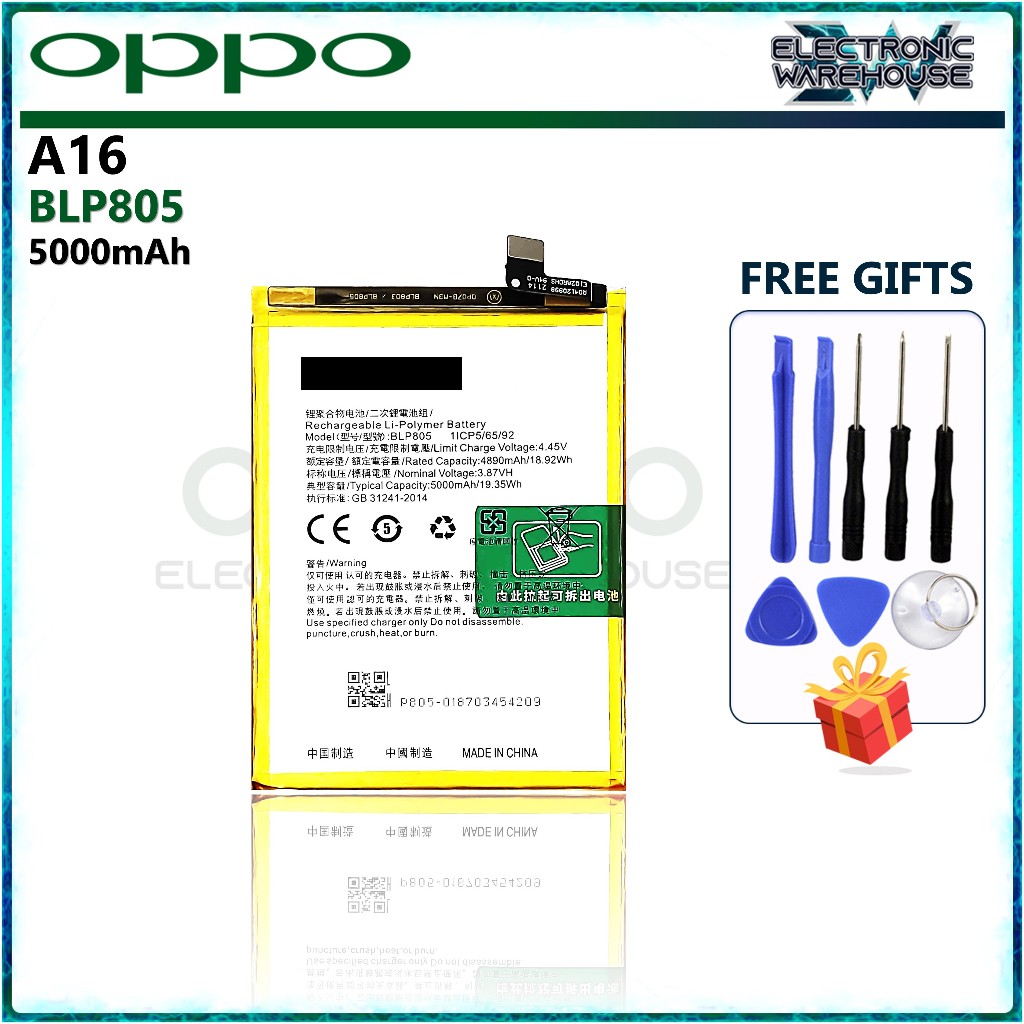 Battery for Oppo A16 CPH2269 | BLP805 | Shopee Philippines