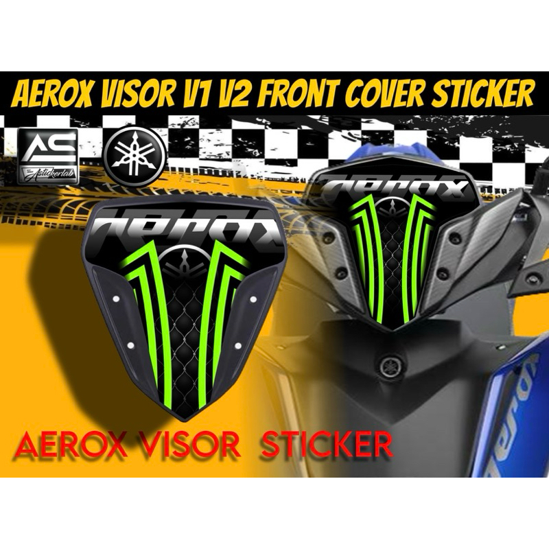 AEROX VISOR V1/V2 FRONT PANEL DECALS STICKER PRINTED LAMINATED | Shopee ...