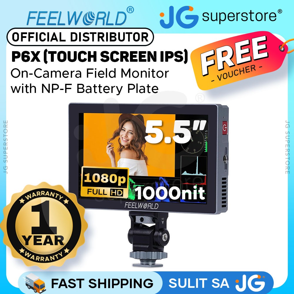 FEELWORLD P6X (5.5") 1000nit IPS On-Camera Field Monitor with Touch ...
