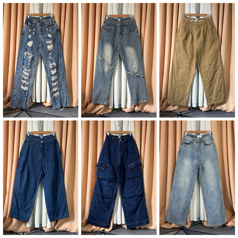 Denim/ Maong Wideleg/Baggy Pants | Shopee Philippines