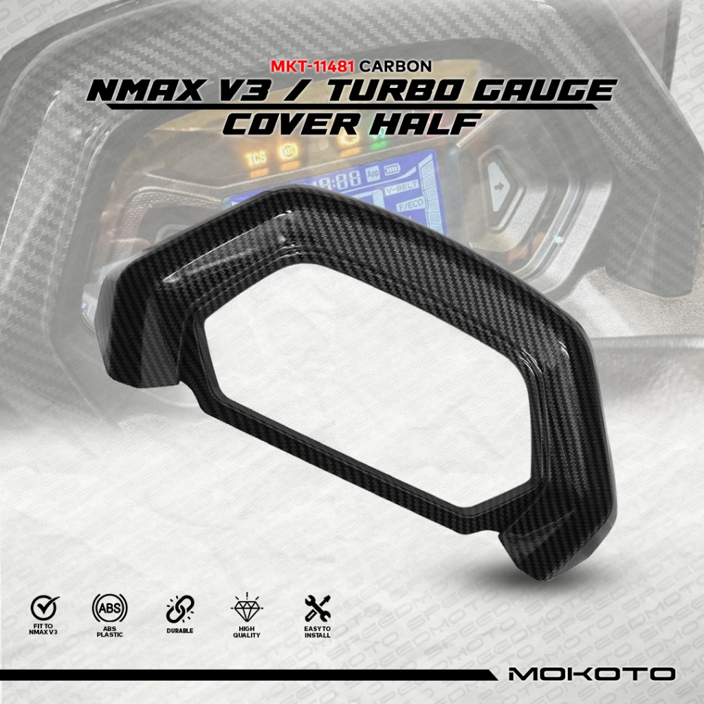 MOKOTO YAMAHA NMAX V3 STANDARD / TURBO TECHMAX GAUGE PANEL COVER CARBON ...