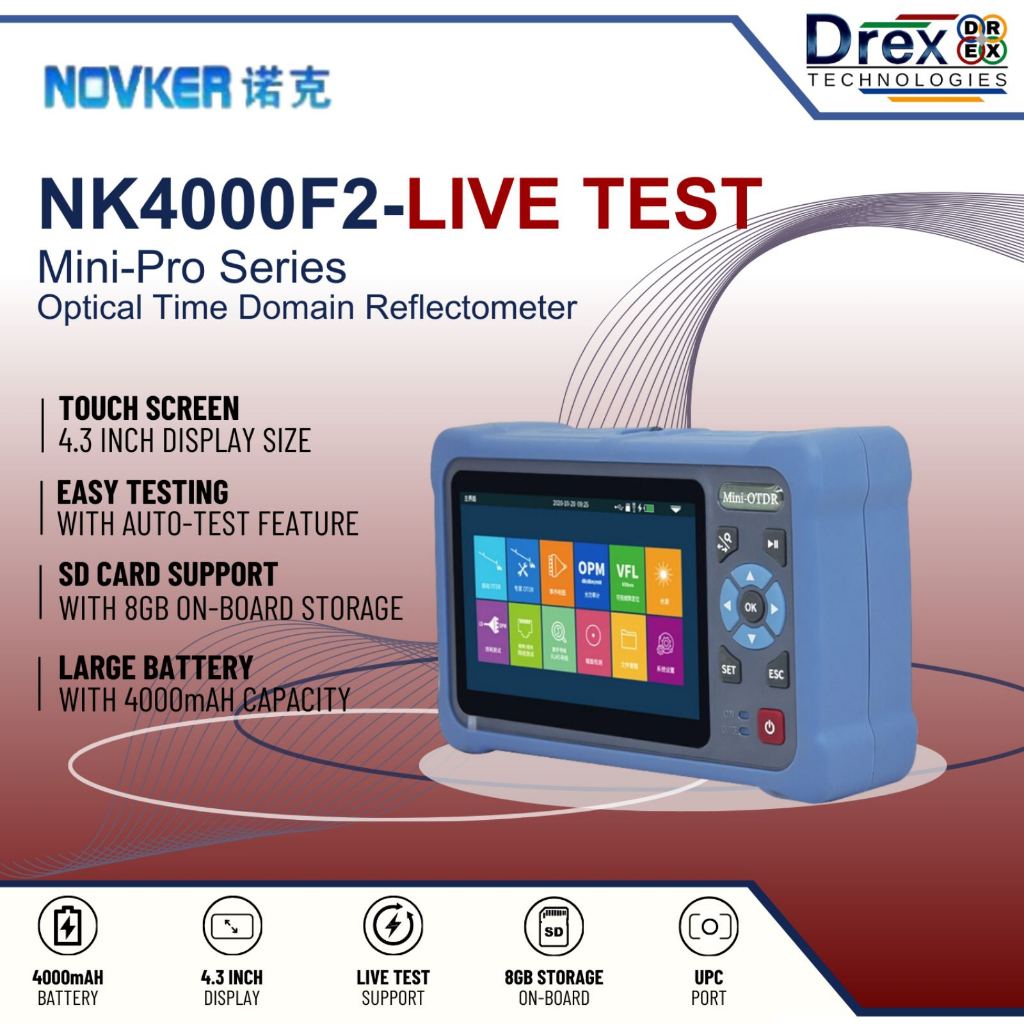 Novker NK4000F2 UPC-Live Test Optical Time Domain Reflectometer (OTDR ...