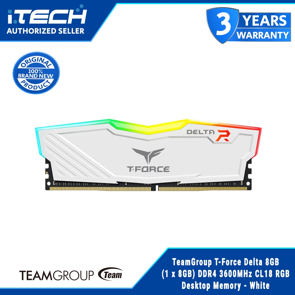 TeamGroup T-Force Delta 8GB (1 x 8GB) DDR4 3200MHz CL18 RGB Desktop ...